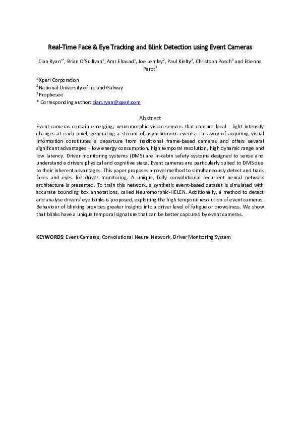 (PDF) Real-Time Face & Eye Tracking and Blink Detection using Event Cameras