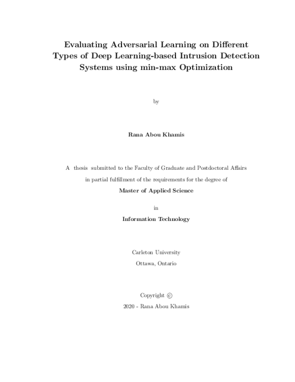 (PDF) Evaluating Adversarial Learning on Different Types of Deep Learning-based Intrusion ...