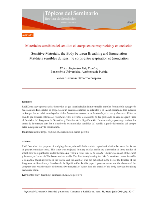(PDF) Materiales sensibles del sentido: el cuerpo entre respiración y ...