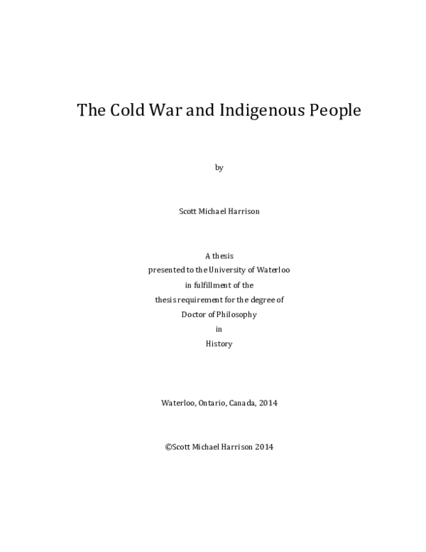 (PDF) The Cold War and Indigenous People
