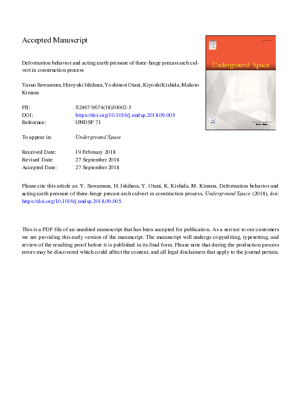 (PDF) Deformation behavior and acting earth pressure of three-hinge ...