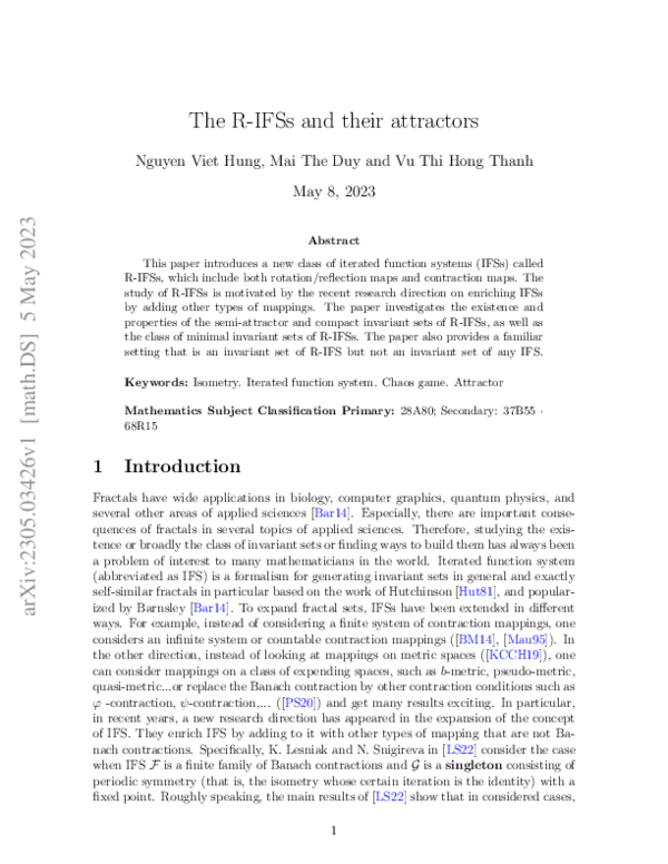 (PDF) The R-IFSs and their attractors