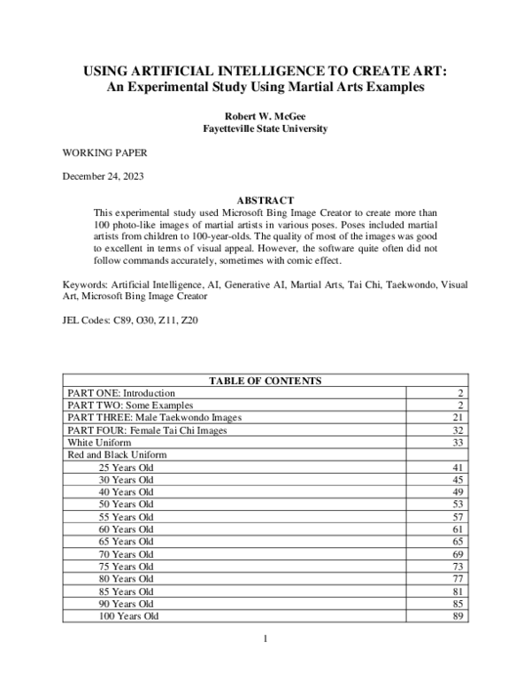 (PDF) USING ARTIFICIAL INTELLIGENCE TO CREATE ART: An Experimental ...