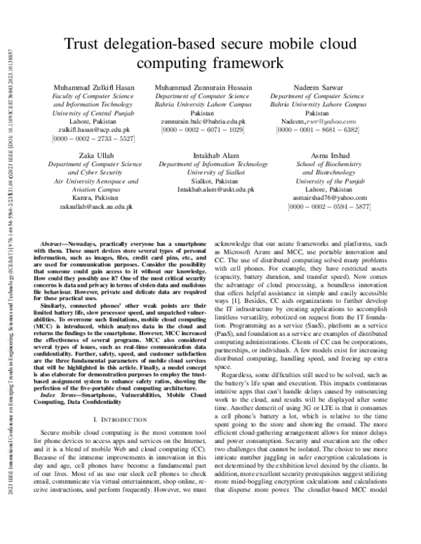 (PDF) Trust-Based Security in Mobile Cloud Computing Framework