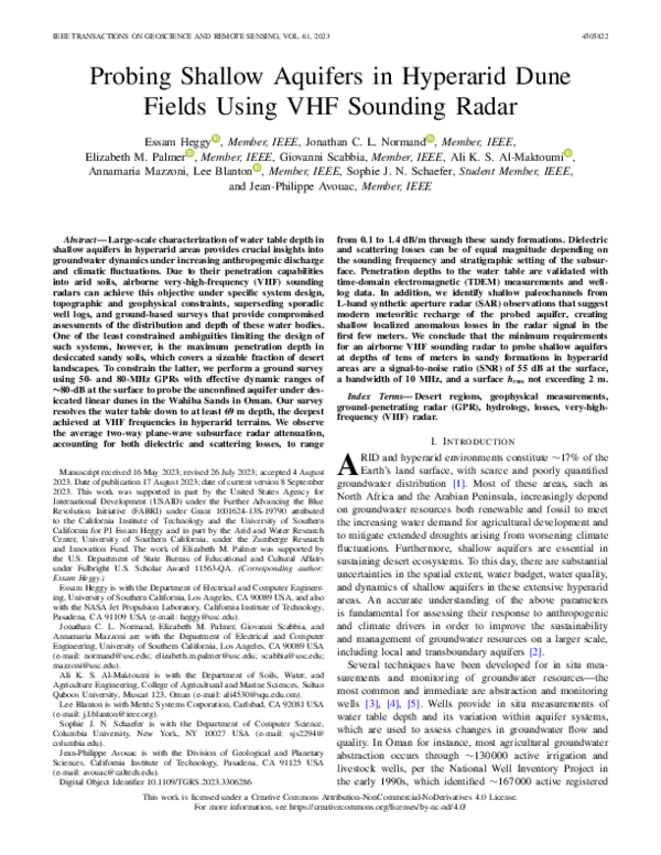 (PDF) Probing Shallow Aquifers in Hyperarid Dune Fields Using VHF ...
