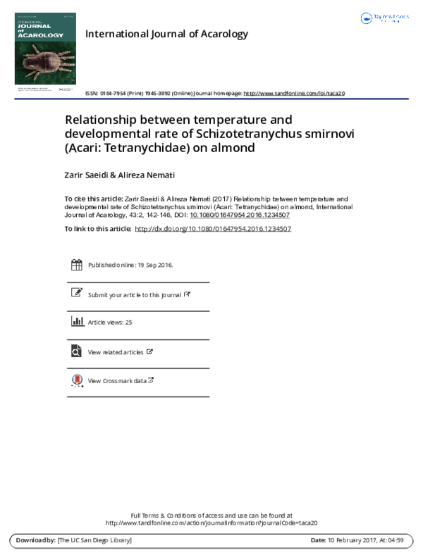 (PDF) Relationship between temperature and development rate of ...