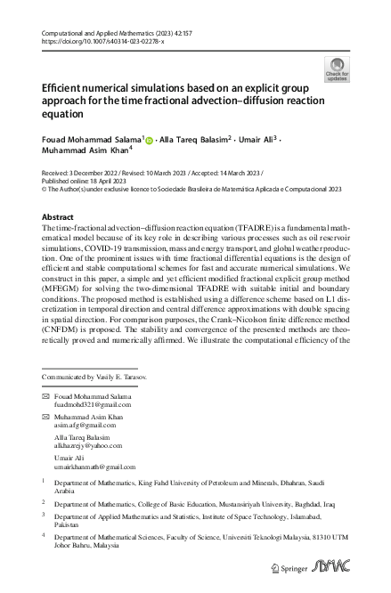 Pdf Efficient Numerical Simulations Based On An Explicit Group
