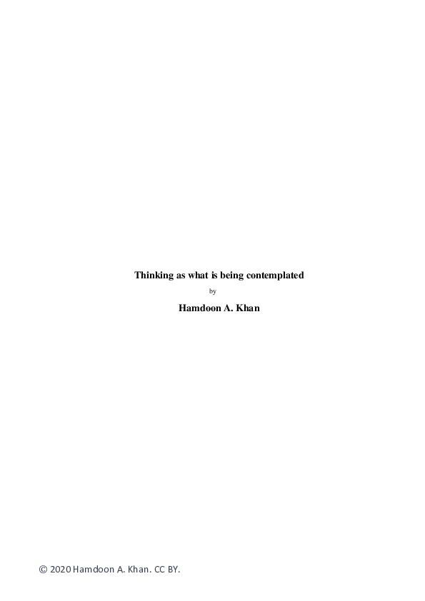 (PDF) Thinking, as what is being contemplated
