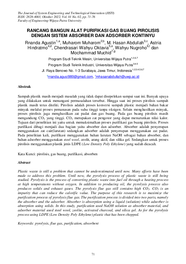 (PDF) Rancang Bangun Alat Purifikasi Gas Buang Pirolisis Dengan Sistem Absorber Dan Adsorber ...