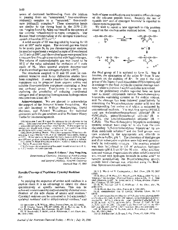 (PDF) Specific Cleavage of Peptides at Cysteinyl Residues