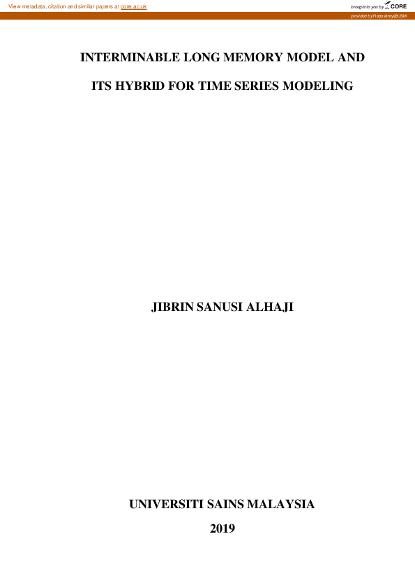 (PDF) Interminable Long Memory Model And Its Hybrid For Time Series Modeling