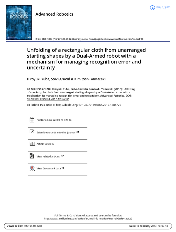 (PDF) Unfolding of a rectangular cloth from unarranged starting shapes ...