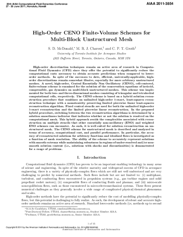 (PDF) High-Order CENO Finite-Volume Schemes for Multi-Block Unstructured Mesh