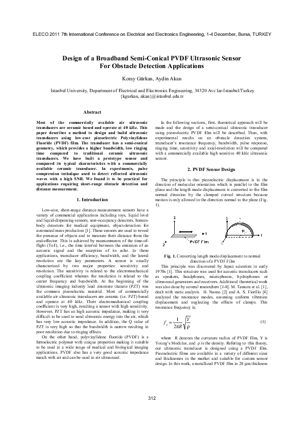 (PDF) Design of a broadband semi-conical PVDF ultrasonic sensor for ...