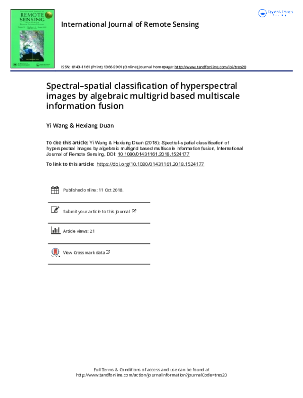 (PDF) Spectral-Spatial Classification of Hyperspectral Images Using CNNs and Approximate Sparse ...