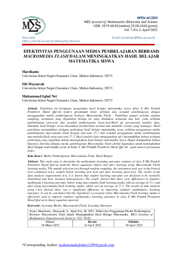 (PDF) Efektivitas Penggunaan Media Pembelajaran Berbasis Macromedia Flash Dalam Meningkatkan ...