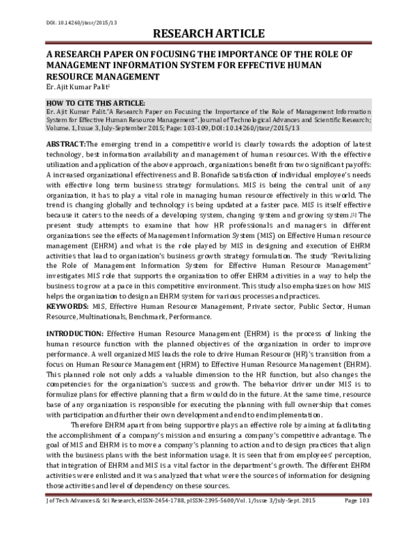 (PDF) A Research Paper on Focusing the Importance of the Role of ...