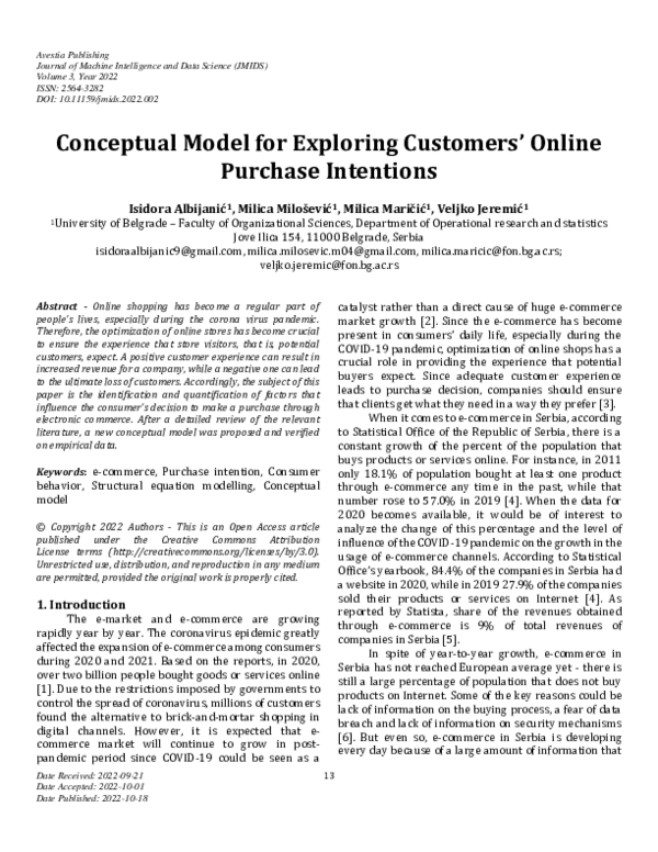 (PDF) Conceptual Model for Exploring Customers’ Online Purchase Intentions