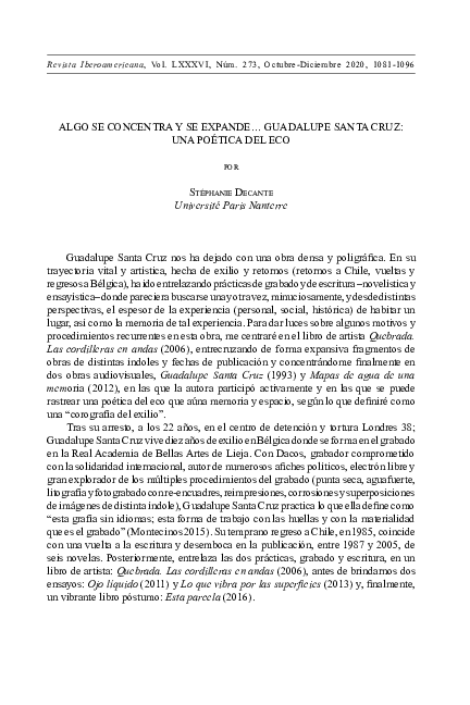 (PDF) Algo Se Concentra y Se Expande… Guadalupe Santa Cruz: Una Poética ...