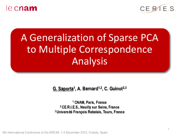(PDF) A generalisation of sparse PCA to multiple correspondence analysis
