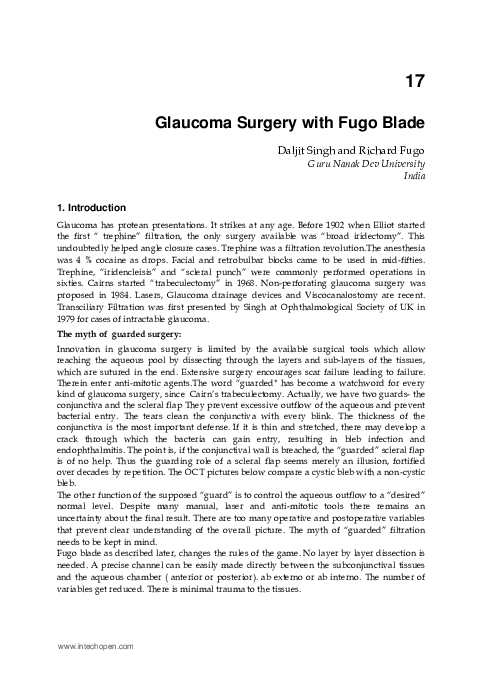 (PDF) Chapter-081 Glaucoma Surgery with Fugo Blade