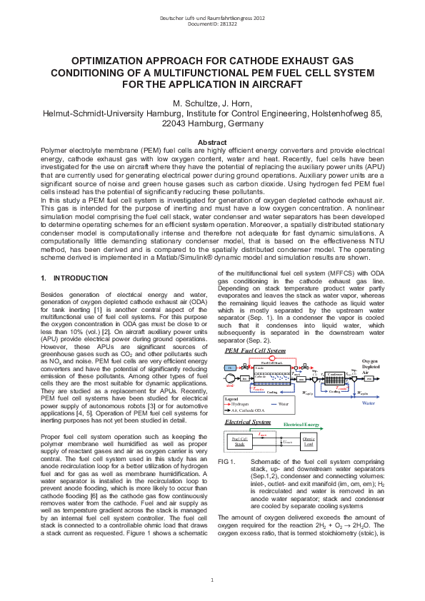 (PDF) Optimization Approach for Cathode Exhaust Gas Conditioning of a ...