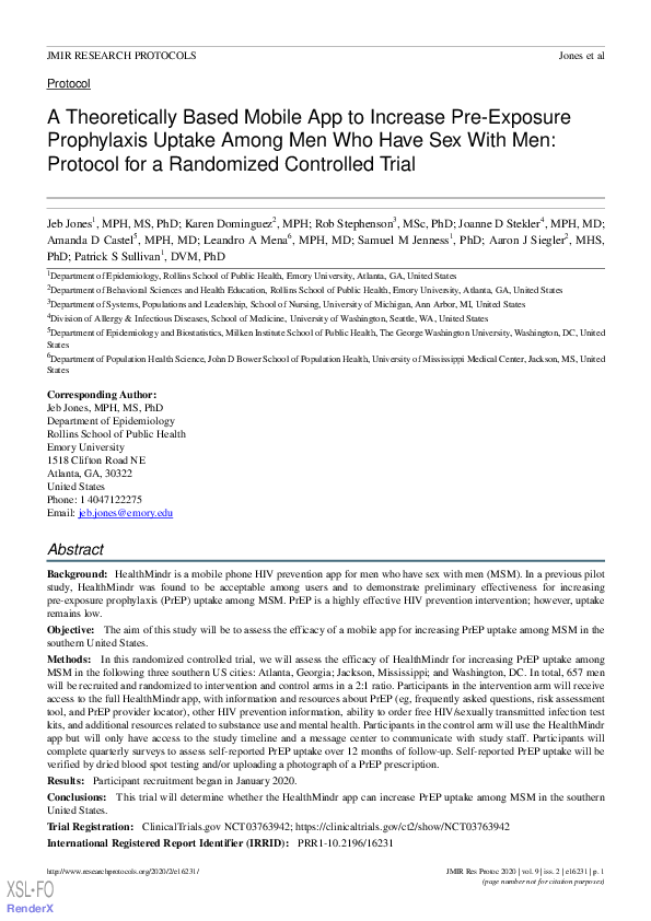 Pdf Mobile App To Boost Prep Uptake In Msm