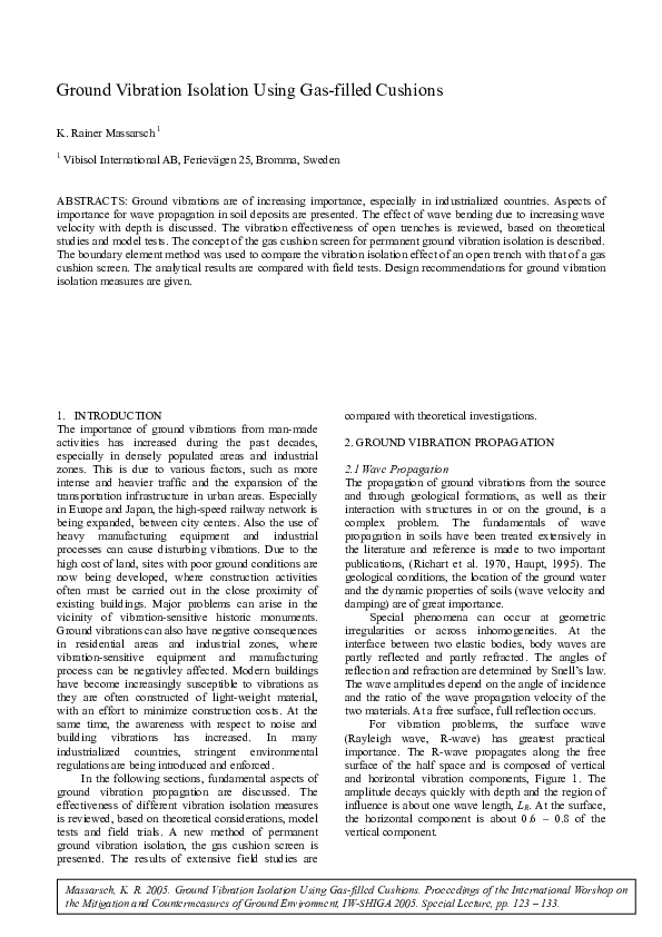 (PDF) 2005 Ground Vibration Isolation using