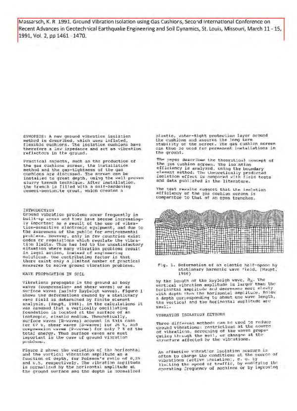 (PDF) Ground Vibration Isolation Using Gas-filled Cushions