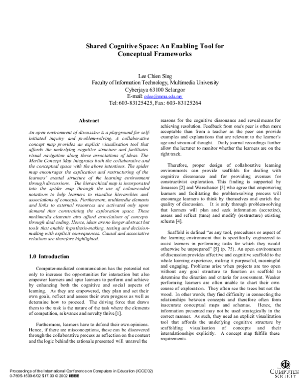 (PDF) Shared cognitive space: an enabling tool for conceptual frameworks