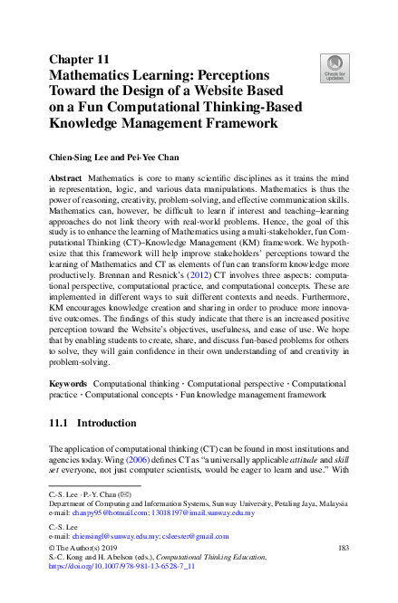 (PDF) Mathematics Learning: Perceptions Toward the Design of a Website Based on a Fun ...