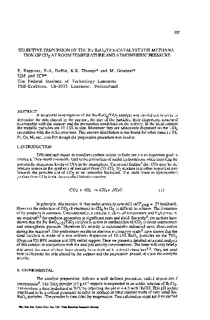 (PDF) Selective Dispersion of the Ru-RuOx/TiO2 Catalyst for Methanation ...