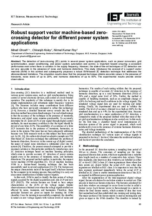 (PDF) Robust support vector machine‐based zero‐crossing detector for different power system ...