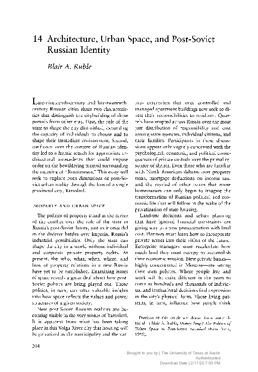 (PDF) Architectures of Russian Identity, 1500 to the Present