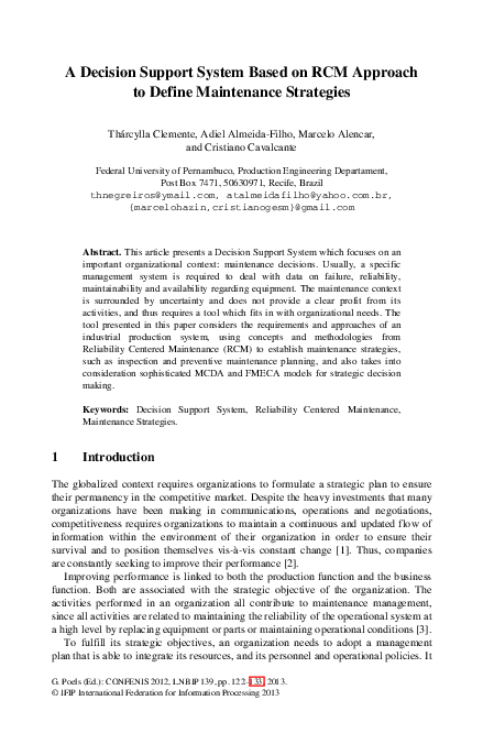 (PDF) A decision support system based on RCM approach to define ...