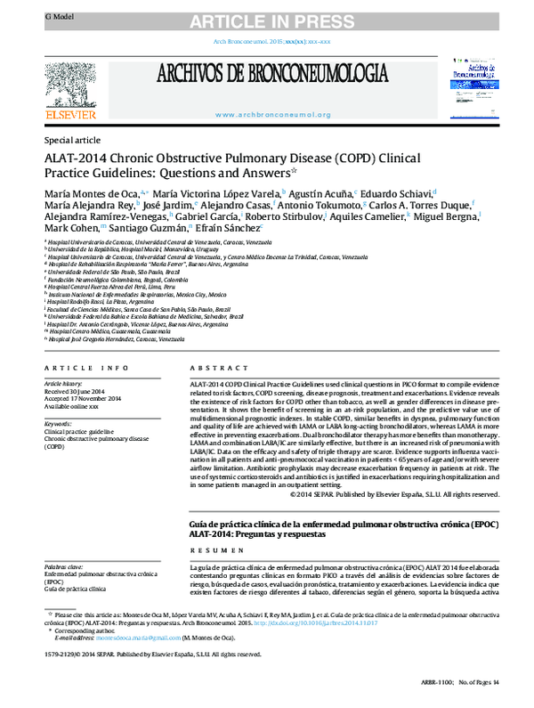 (PDF) ALAT-2014 Chronic Obstructive Pulmonary Disease (COPD) Clinical ...