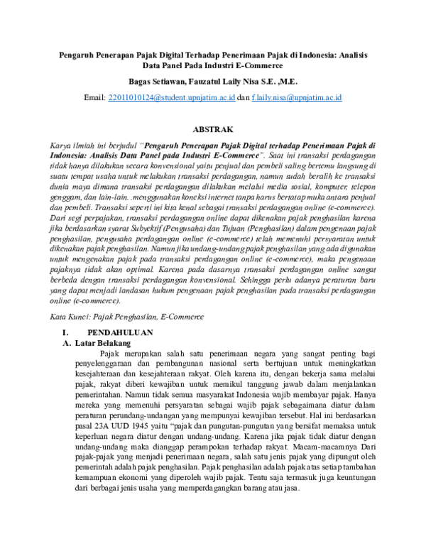 (PDF) Pengaruh Penerapan Pajak Digital Terhadap Penerimaan Pajak di ...