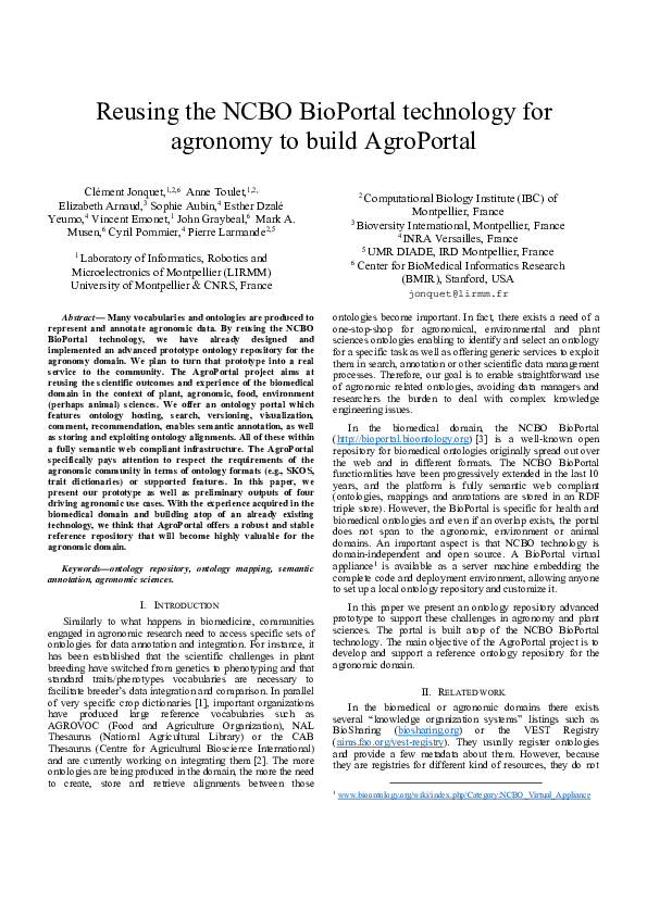 (PDF) Reusing the NCBO BioPortal Technology for Agronomy to Build ...