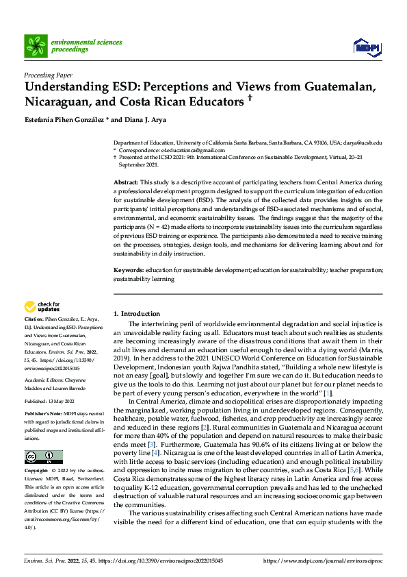 (PDF) Understanding ESD: Perceptions and Views from Guatemalan ...