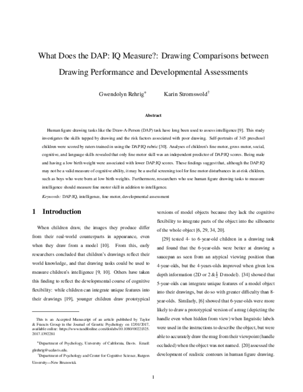 (PDF) What Does the DAP:IQ Measure?: Drawing Comparisons between ...