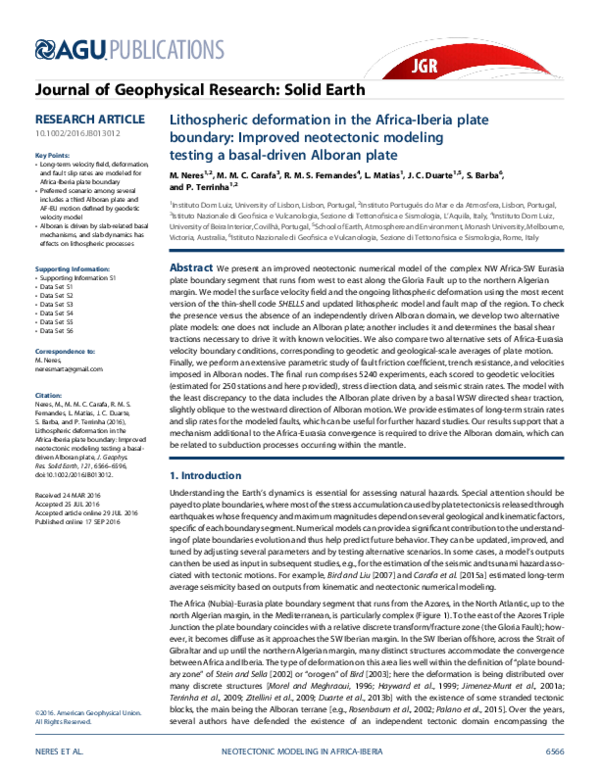(PDF) Lithospheric deformation in the Africa-Iberia plate boundary ...
