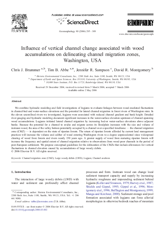 (PDF) Influence of vertical channel change associated with wood ...