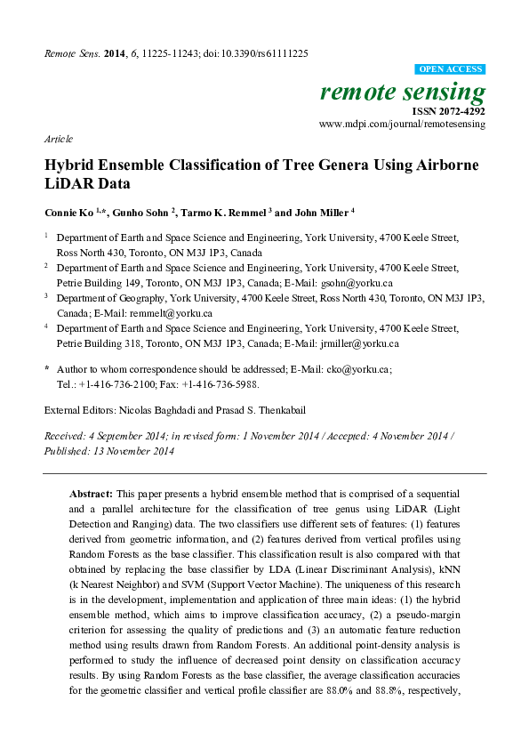 (PDF) Article Hybrid Ensemble Classification of Tree Genera Using ...