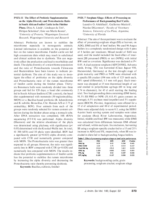 (PDF) PSIX-7 Sorghum Silage: Effects of Processing on Performance of Backgrounding Beef Cattle