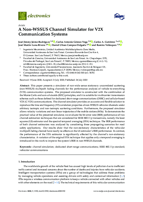 (PDF) A Non-WSSUS Channel Simulator for V2X Communication Systems