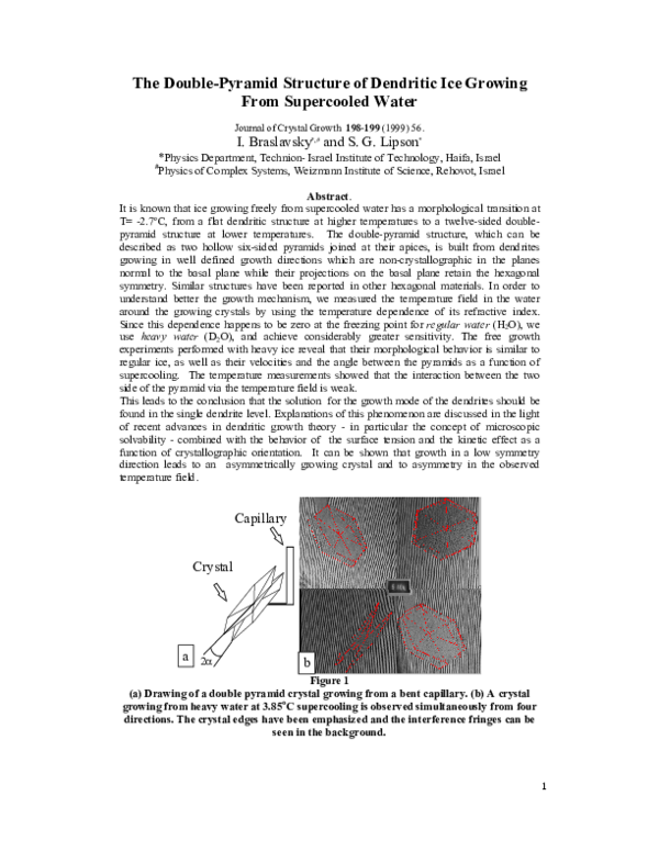 (PDF) Double-Pyramid Dendritic Ice Growth from Supercooled Water