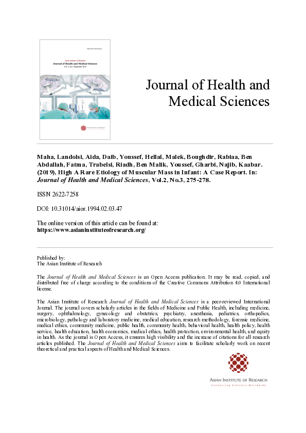 (PDF) A Rare Etiology of Muscular Mass in Infant: A Case Report