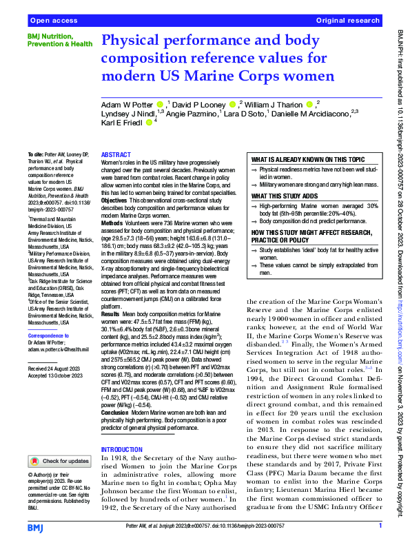 (PDF) Physical performance and body composition reference values for ...