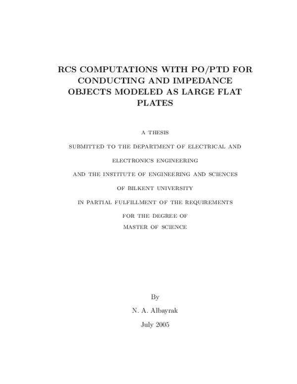RCS computations with PO/PTD for conducting and impedance objects ...