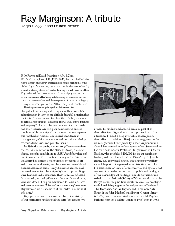 (PDF) Ray Marginson: A Tribute